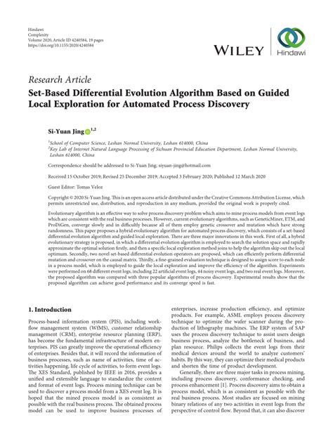 PDF Set Based Differential Evolution Algorithm Based On Guided Local