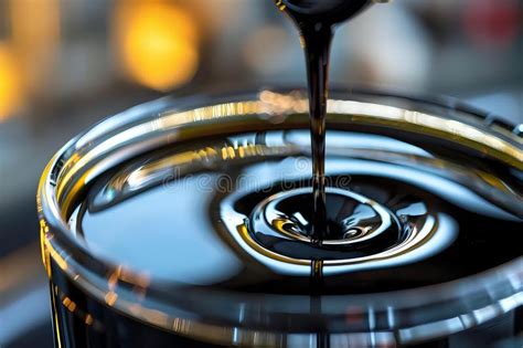 Dark Liquid Pouring Into Glass Vessel Creating Abstract Swirling Patterns And Reflections Of