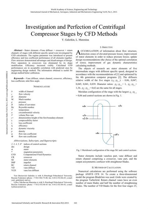 Pdf Investigation And Perfection Of Centrifugal Compressor Stages By Cfd Methods Dokumen Tips