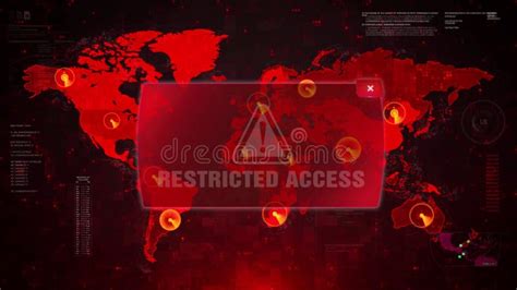 Restricted Access Alert Warning Error Message Blinking On Screen Stock Video Video Of