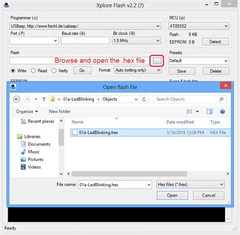 Uploading Hex File Using At89s52 Isp Programmer Tutorials