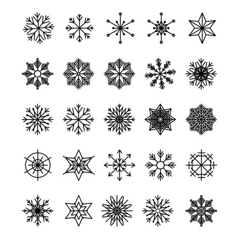 Premium Vector | Icon set of snowflake isolated on a white background trendy outline symbols ...