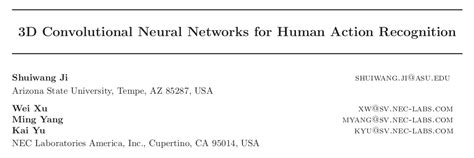 基于3d卷积神经网络的行为识别：3d Convolutional Neural Networks For Human Action