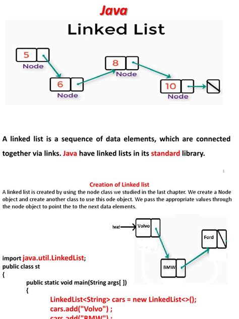 Java Linked List Tutorial Pdf Information Technology Management