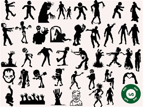 Zombie Svg Zombie Silhouettes Svg Halloween Silhouettes Halloween
