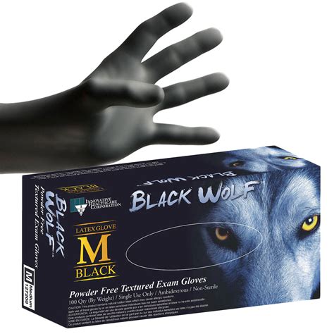 Black Wolf™ Latex Exam Gloves — Horizon Medical Products