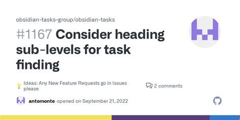 consider heading sub levels for task finding · discussion 1167