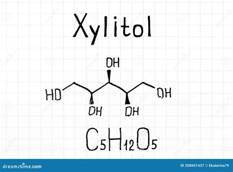 Xylitol Molecular Structure On White Background Royalty Free Stock
