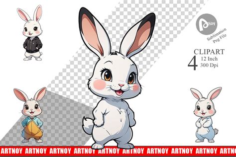 Clipart Cute Rabbit Graphic By Artnoy · Creative Fabrica