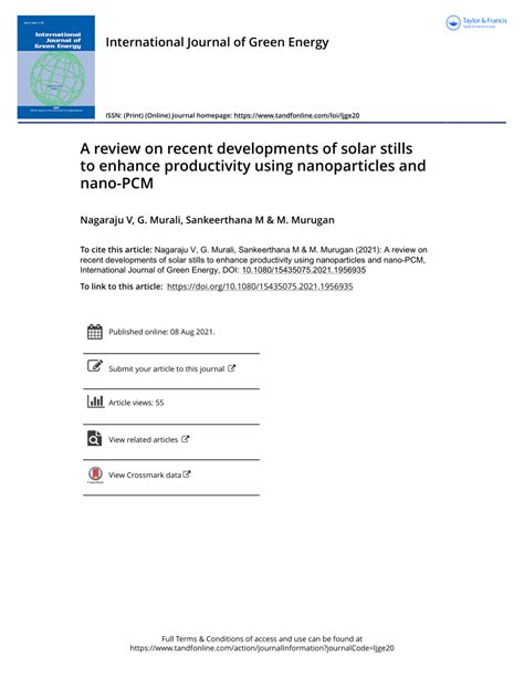 Pdf A Review On Recent Developments Of Solar Stills To Enhance Productivity Using