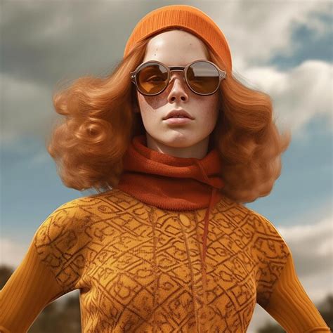 Premium Photo Vibrant Redhead Illustration Beautiful Woman Model With Striking Red Hair In