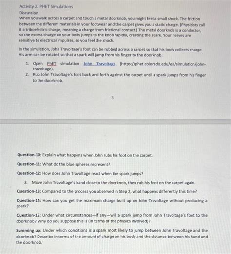 Solved Activity 2 Phet Simulations Discussion When You Walk