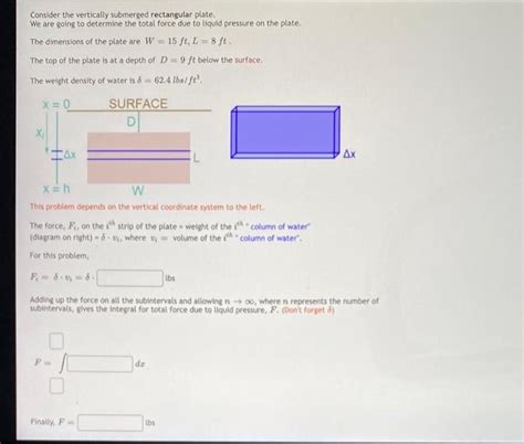 Solved Consider The Vertically Submerged Rectangular Plate