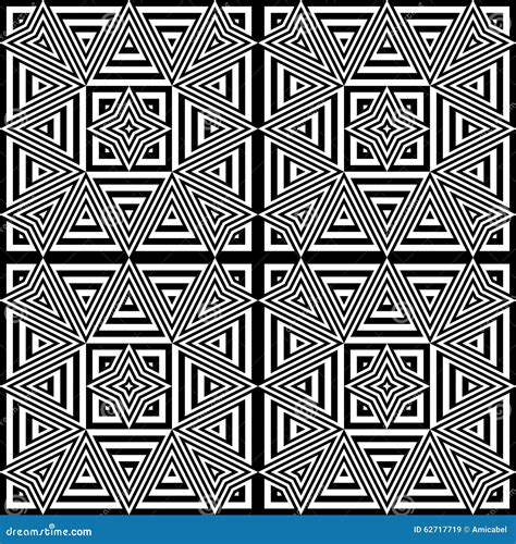 Design Seamless Monochrome Geometric Pattern Stock Vector
