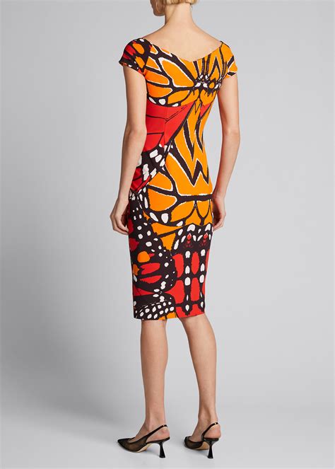 Chiara Boni La Petite Robe Sally Cap Sleeve Butterfly Dress
