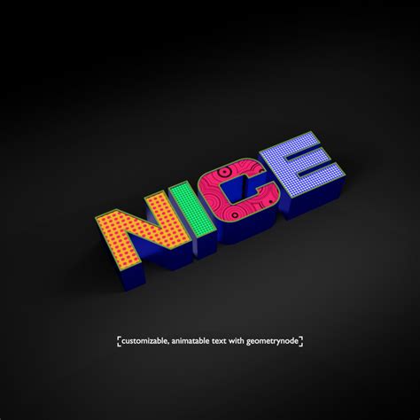 vibrant 3d typography typography scenes blenderkit