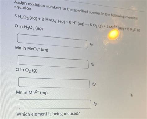 solved assign oxidation numbers to the specified species in