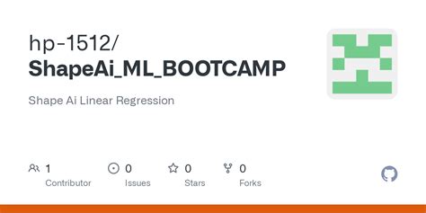 GitHub Hp ShapeAi ML BOOTCAMP Shape Ai Linear Regression