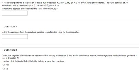 Solved A Researcher Performs A Regression To Test A Null Chegg