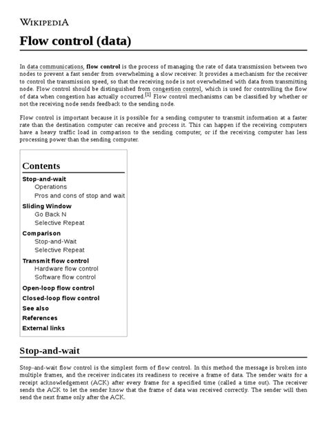 Flow Control Data Stop And Wait Pdf Control Theory
