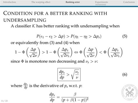 When Is Undersampling Effective In Unbalanced Classification Tasks Ppt
