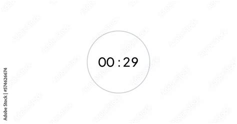 1 Seconds Digital Timer Countdown Animation Is Isolated On White
