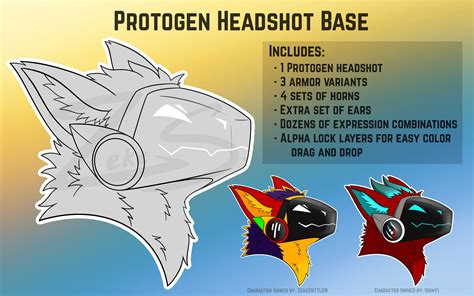 Protogen Headshot Icon Base Etsy
