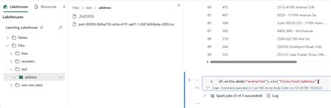 Overwriting A Csv Using Spark Notebook Creates Art Microsoft