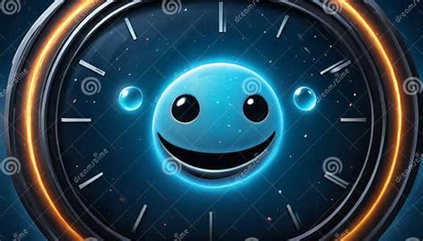 Smiling Clock Face With Space Background Stock Illustration