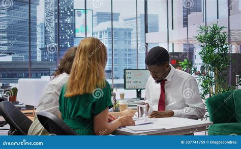 Job Seeker At Interview Writing His Name On Application Form Stock Image Image Of Manager