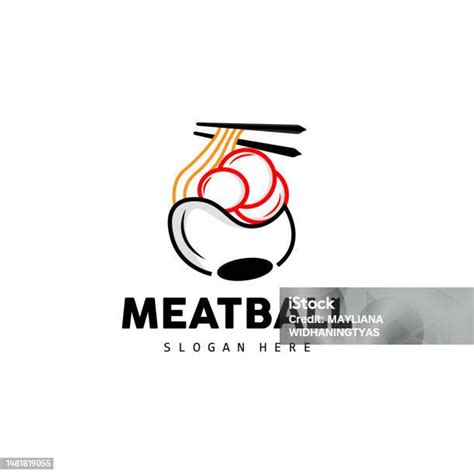 미트볼 로고 음식 포장 마차 브랜드에 대 한 벡터 패스트 푸드 간단한 디자인 아이콘 템플릿 그림 건강한 식생활에 대한 스톡 벡터 아트 및 기타 이미지 Istock