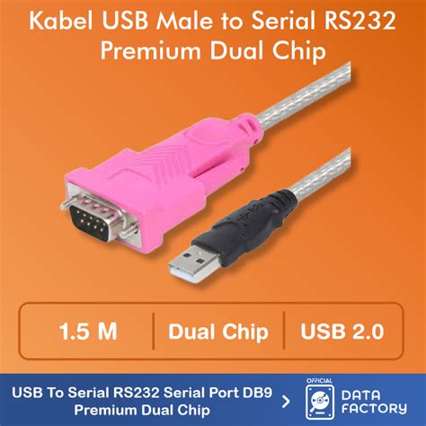 Jual Usb Male To Serial Rs232 Premium Kabel Usb 2 0 To Serial Rs232 Db9 Dual Chip Shopee