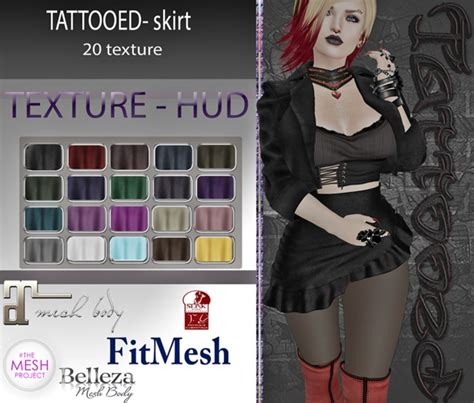Second Life Marketplace Tattooed Skirt