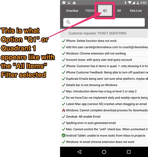 How Do I Filter And Sort Items On Android In Priority Matrix