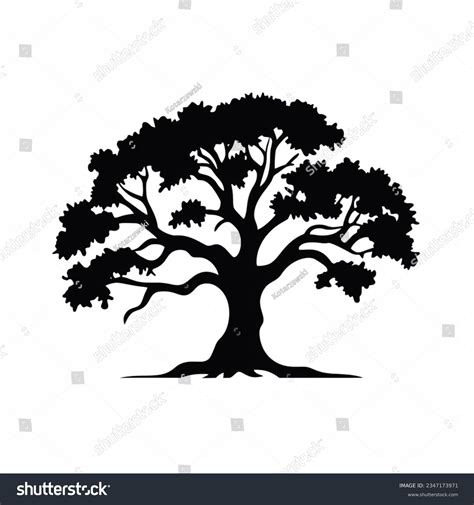 Tree Leaves Svg Graphic Silhouette Black Stock Illustration Shutterstock