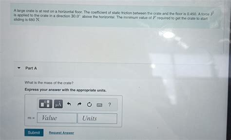 solved by an expert a large crate is at rest on a horizontal floor the