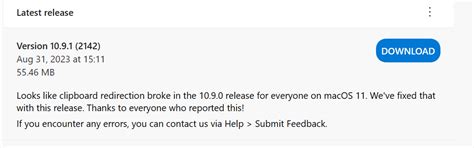 pasting feature in ms remote desktop mac version is no longer work