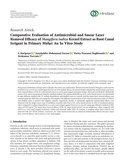 Pdf Comparative Evaluation Of Antimicrobial And Smear Layer Removal