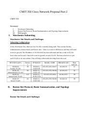 CMIT Cisco Network Proposal Part Docx CMIT Cisco Network Proposal Part CMIT
