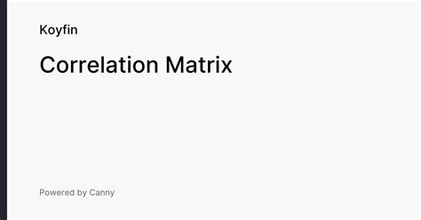 Correlation Matrix Voters Koyfin