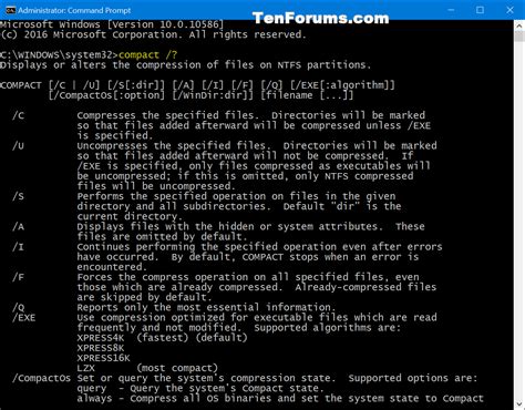 Compress Or Uncompress Windows 10 With Compact Os Tutorials