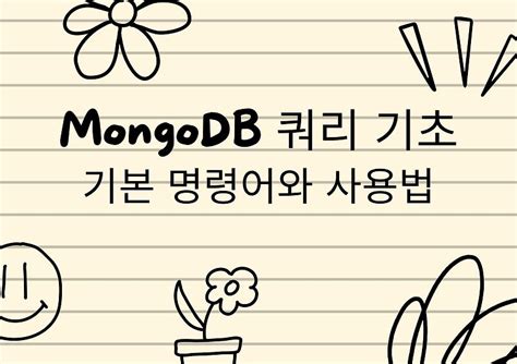 mongodb 쿼리 기초 기본 명령어와 사용법