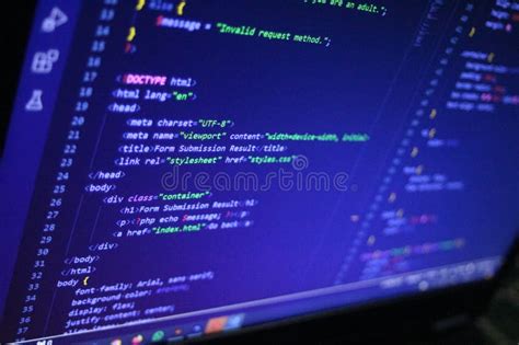 Computer Code Programming Language Coding Close High Resolution Photo On Computer Laptop Screen