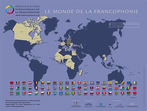 La Carte De La Francophonie French Language Map World Map Of French