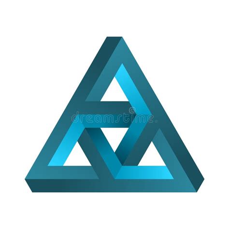 Impossible Triangle Shape Optical Illusion Paradox Outline Of Endless