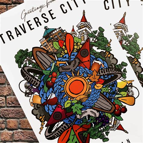 Greetings From Traverse City Poster 11x17 — Mike Erway Design