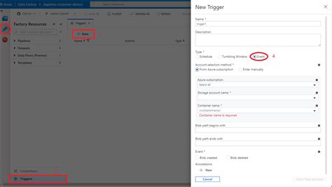 Azure Data Factory Event Trigger On New Container With Files Added Stack Overflow