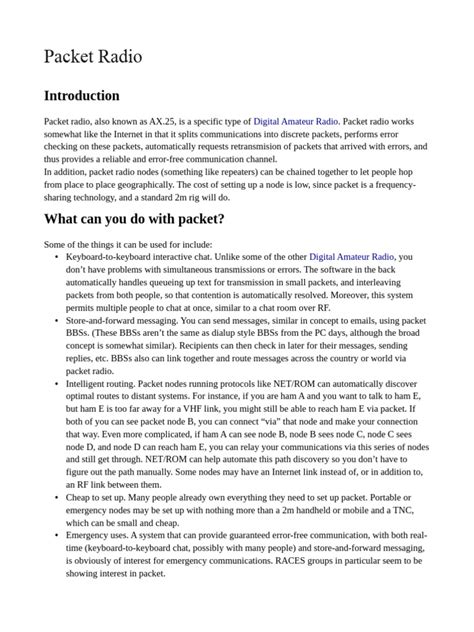 Packet Radio Pdf Transmission Control Protocol Internet Protocols
