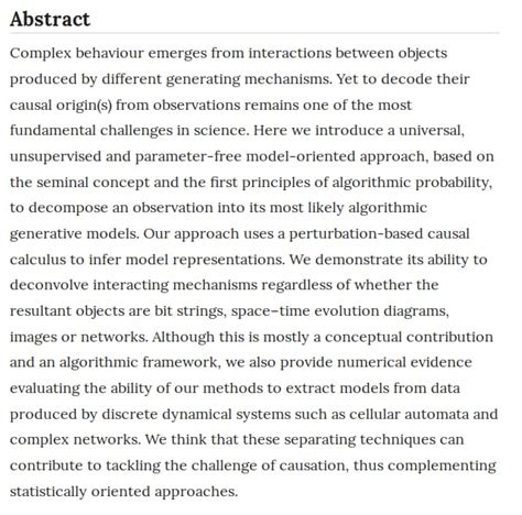 Causal Deconvolution By Algorithmic Generative Models 2019 Nature