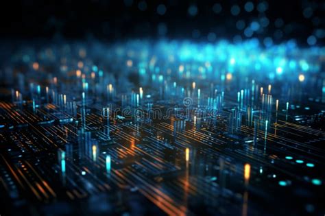 Binary Code Waves Depict Data Flow Digital Security In Internet Technology Stock Illustration